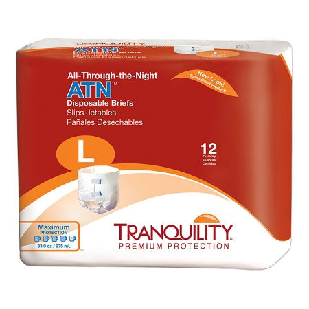 Unisex Adult Incontinence Brief Tranquility® ATN Large Disposable Heav ...